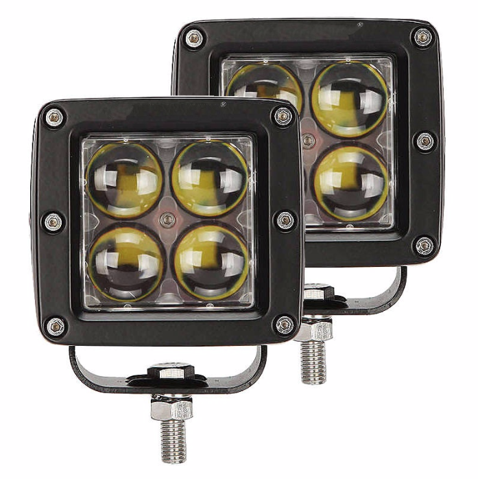 Pair of 3 inch Cube Spot Beam Off Road LED Fog Lights — Rugged LED Supply